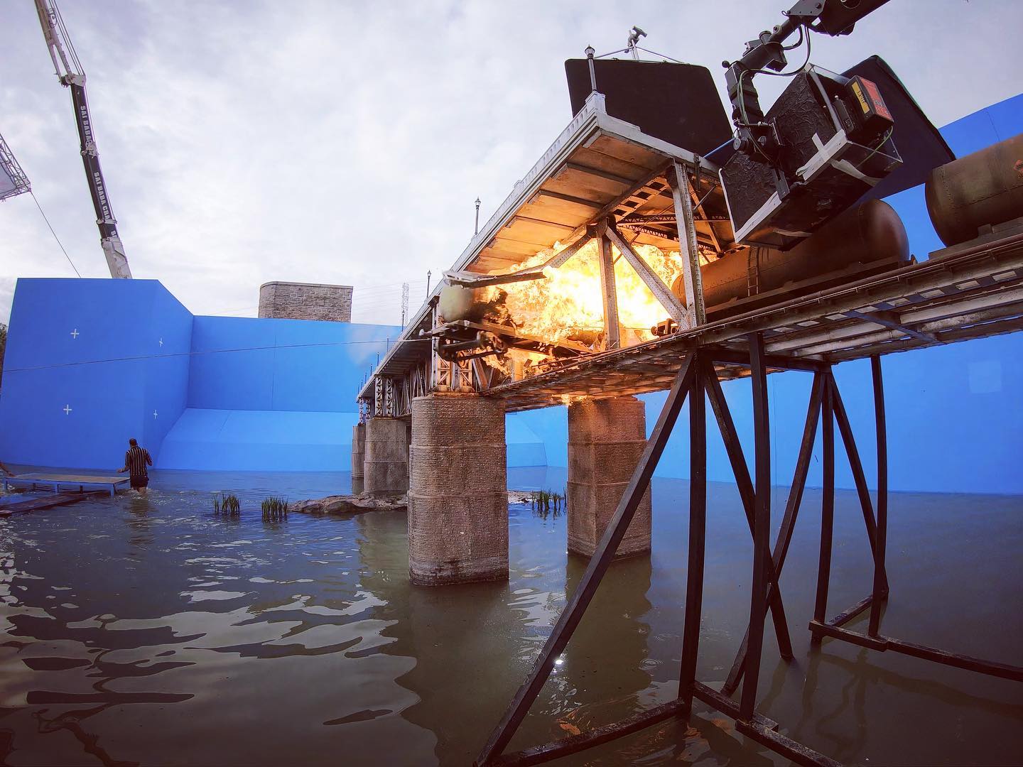 Behind the Train Blast from 'RRR' (2022) - Mayalu Mantralu